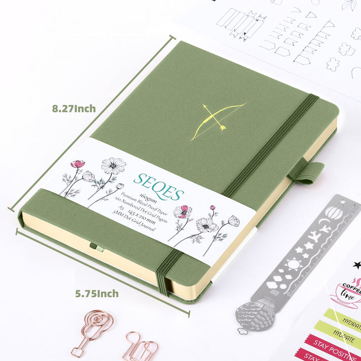 Bullet Dotted Journal - A5 Dot Grid Notebook with pages number,160gsm ...